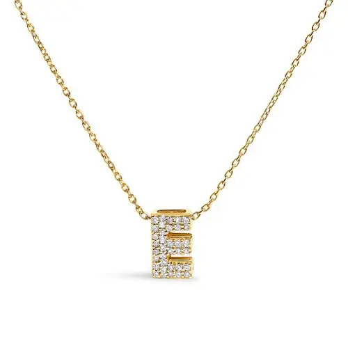HAUS OF BRILLIANCE 10k Gold Diamond Accent Initial Pendant Necklace - Yellow | E